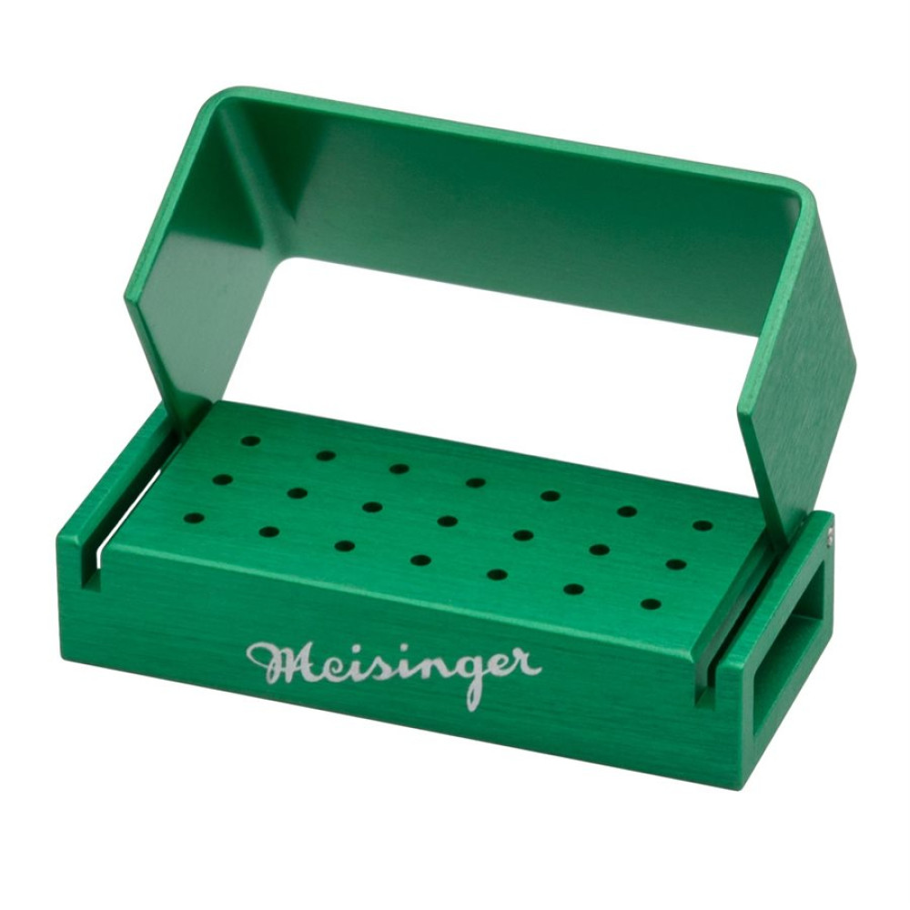 GR302 Bur Block, Anodized Aluminum, Green, 3 Rows, 21 FG,